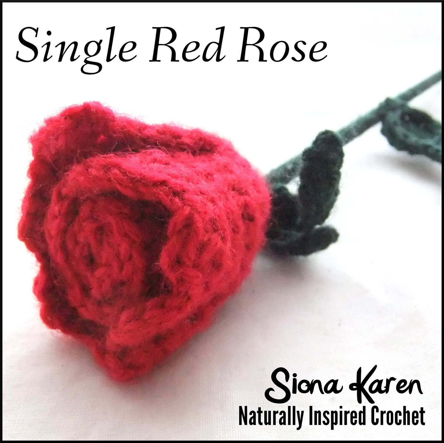 Single Red Rose Crochet Pattern PDF - Etsy