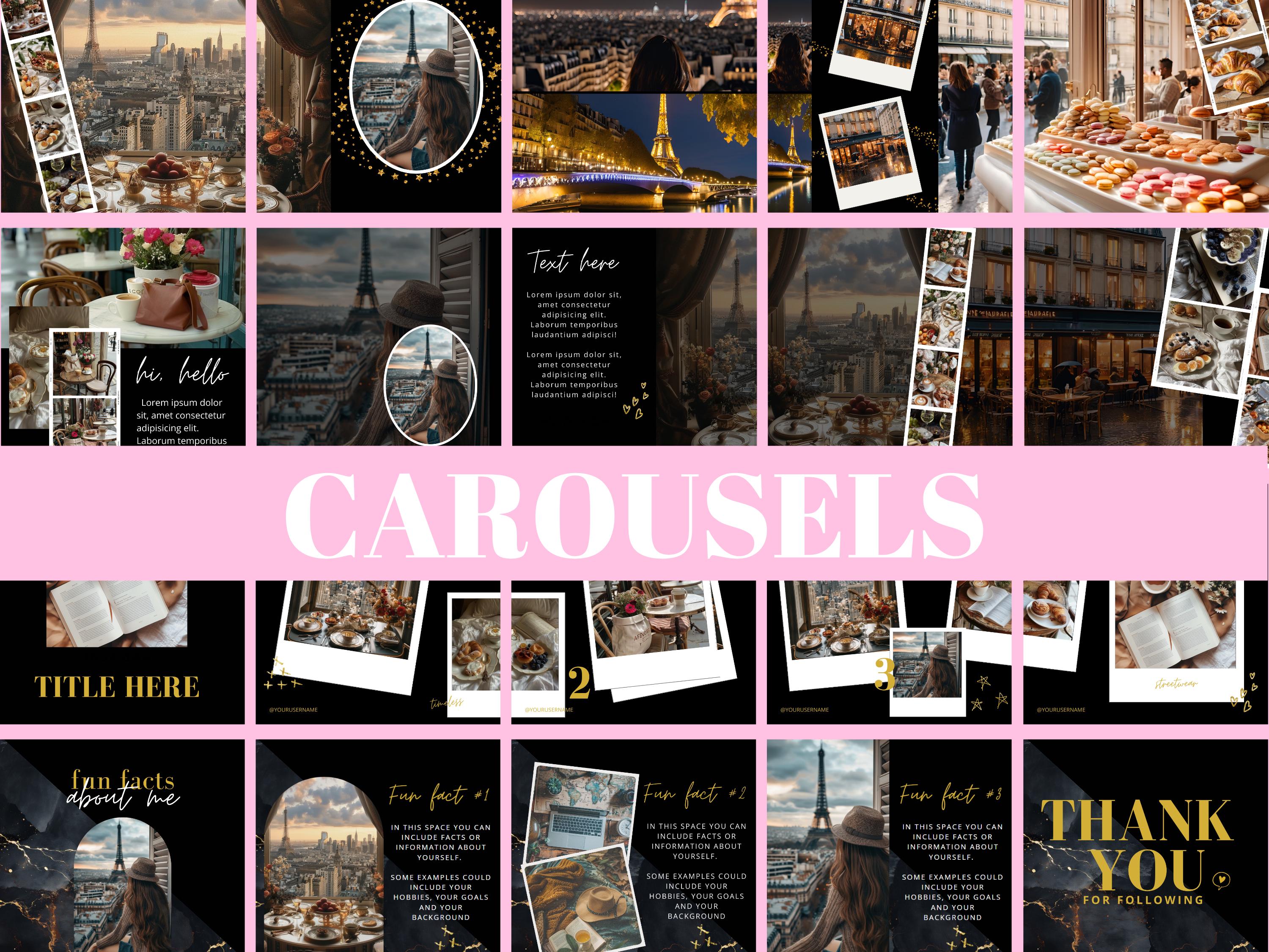 Black Instagram Templates for Canva | Aesthetic Black Instagram ...