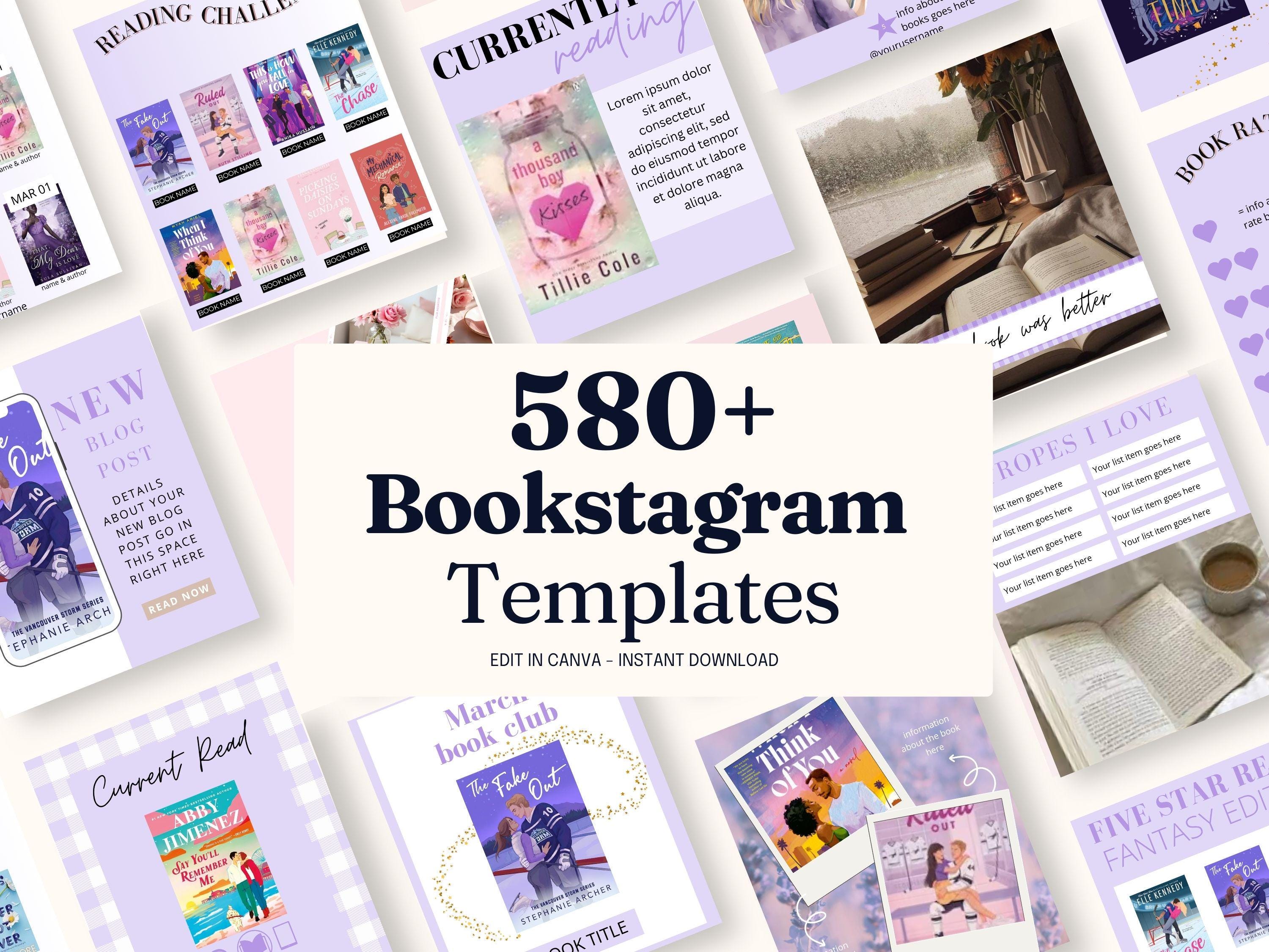 Bookstagram Template Instagram for Canva | Editable Bookstagram Post ...