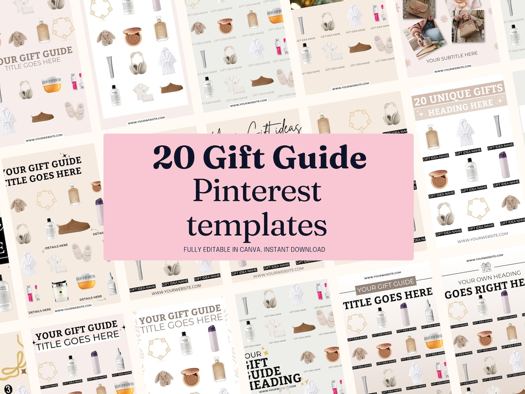 Holiday Gift Guide Pinterest Pin Templates Canva | Pinterest Gift Guide ...