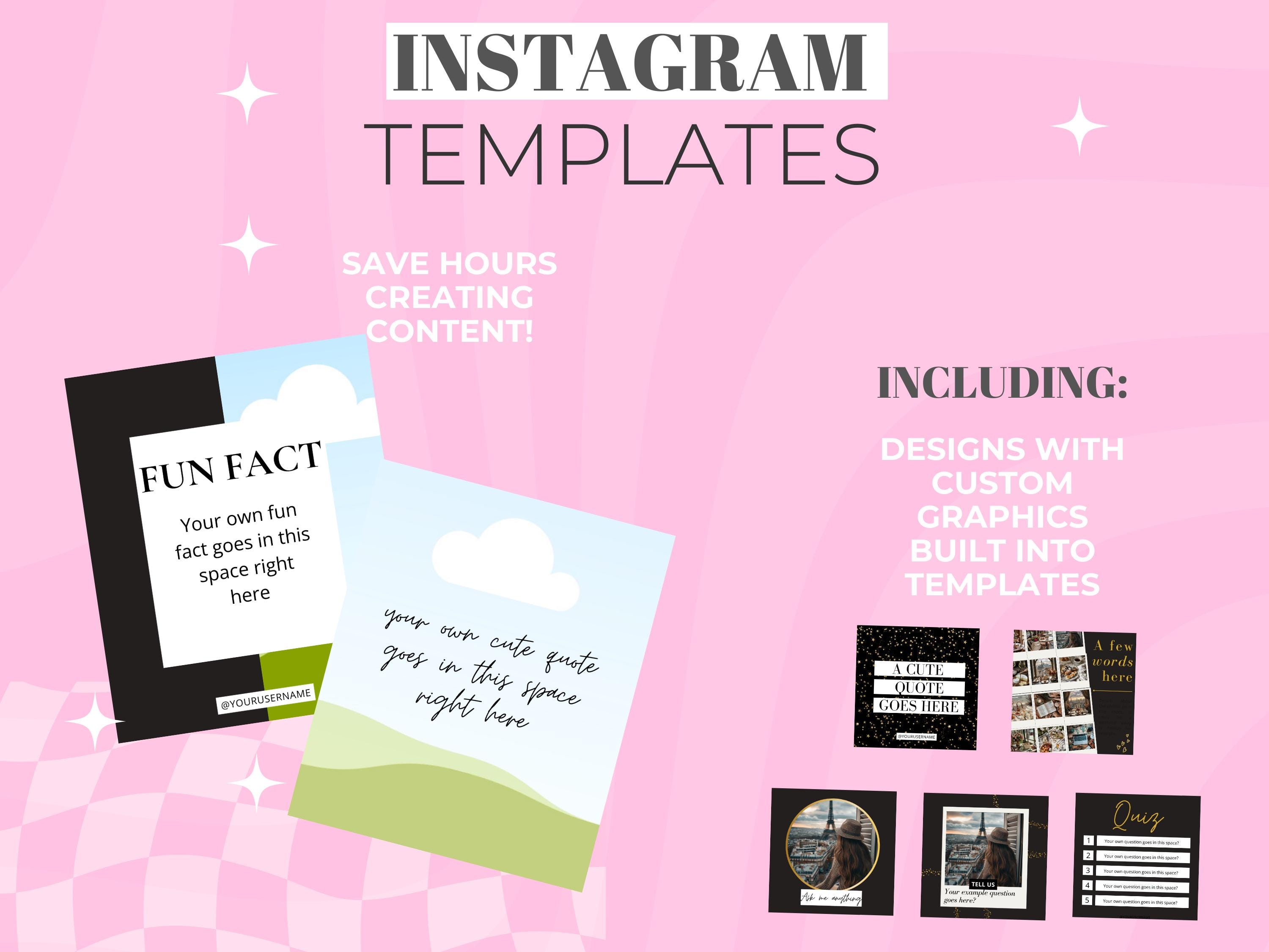 Black Instagram Templates for Canva | Aesthetic Black Instagram ...