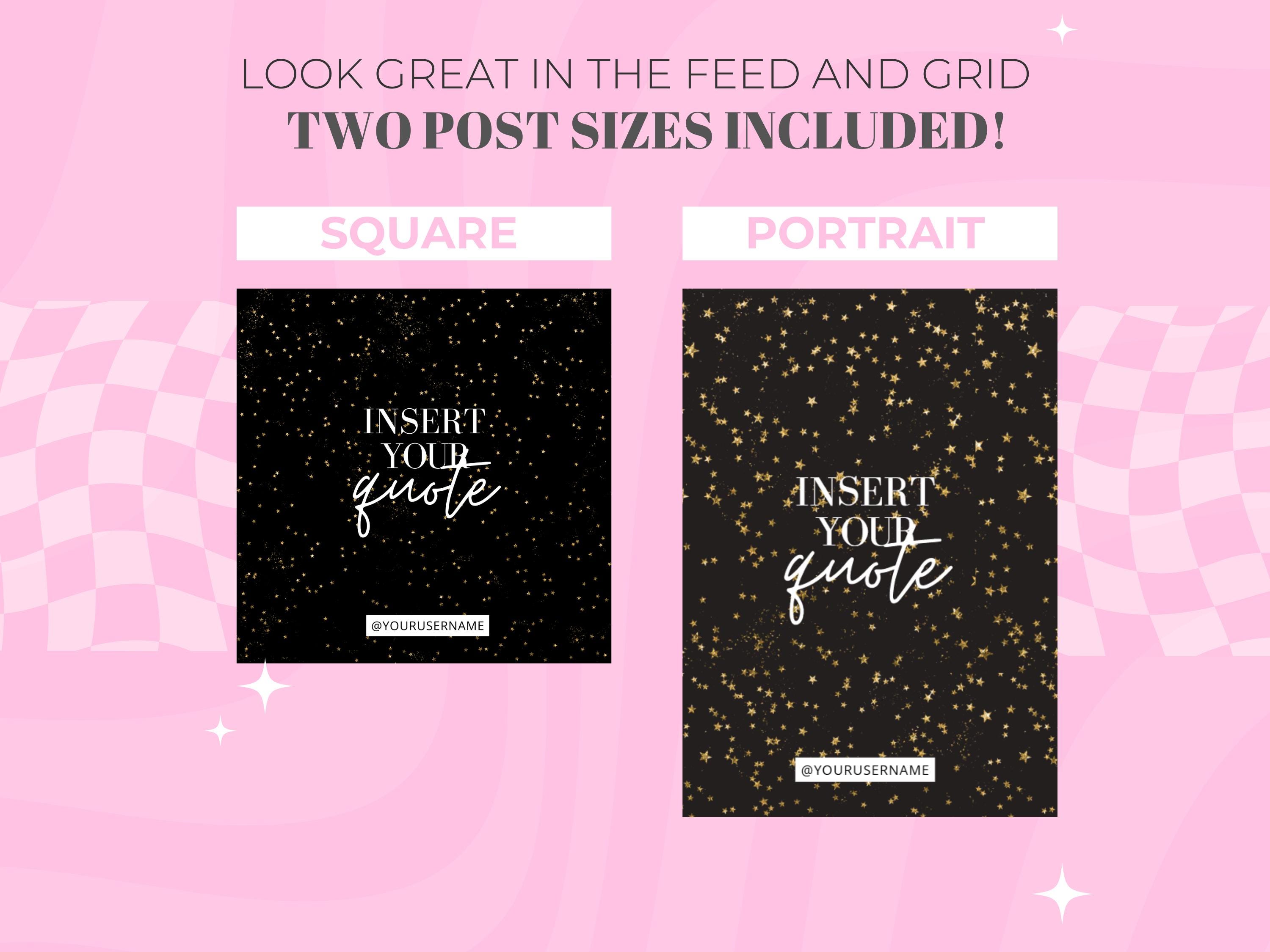 Black Instagram Templates for Canva | Aesthetic Black Instagram ...