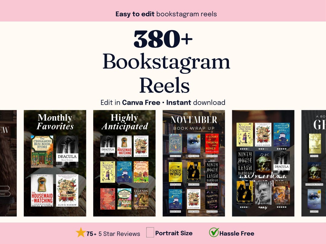 300+ Bookstagram Reels | Editable Bookstagram Reels Template | Book ...