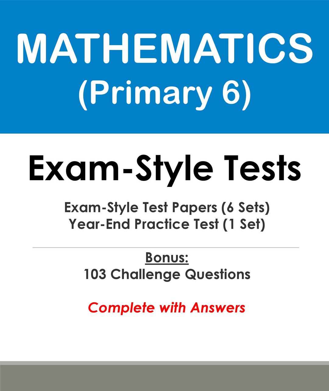 Primary 6 Mathematics Exam-style Test Papers (soft Copy) - Etsy