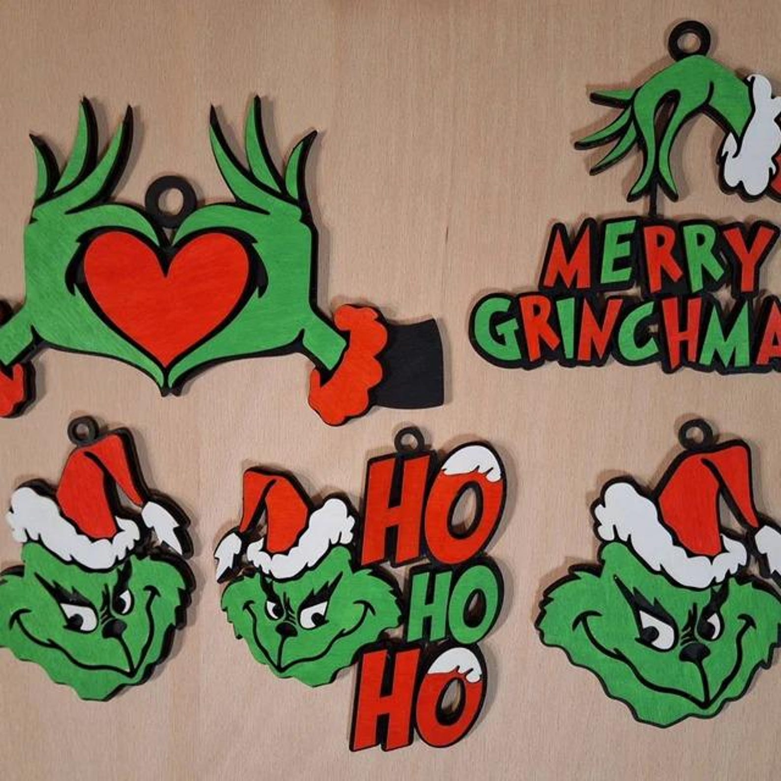 Grinch Face Ornament Laser Cut, Wood Christmas, Funny Merry Grinchmas ...