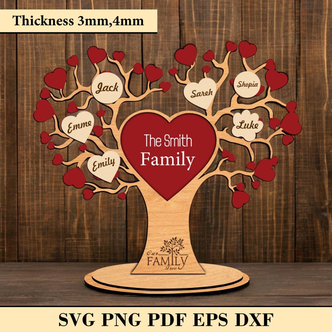 Family Tree Laser Cut Svg Files, Family Tree Branch, SVG Family Tree ...