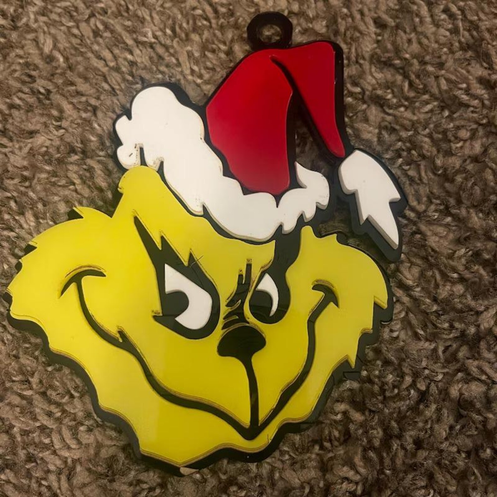 Grinch Face Ornament Laser Cut, Wood Christmas, Funny Merry Grinchmas ...