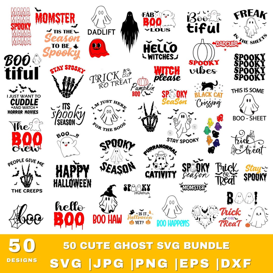 Retro Halloween SVG Bundle, Witch SVG Ghost, Spooky Svg Halloween ...