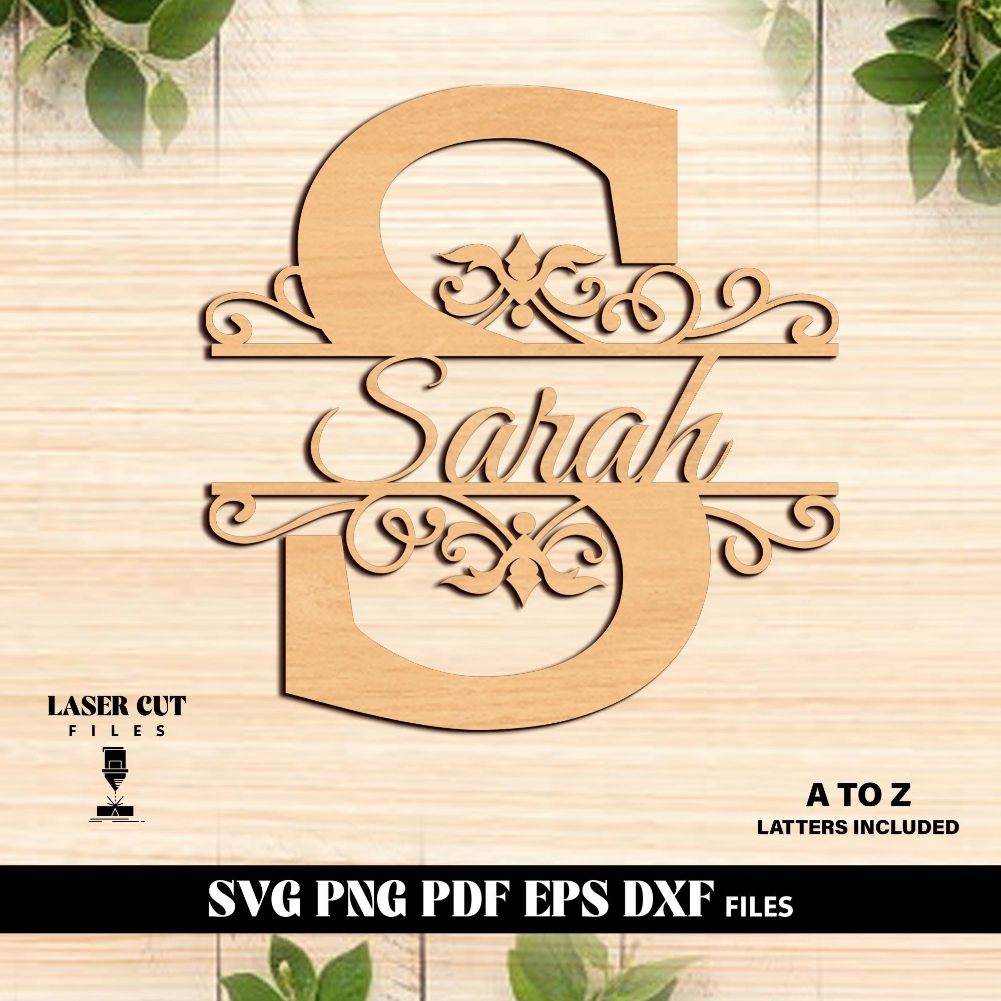 Split Monogram SVG Bundle, Spilt Letter Svg, Alphabet Clipart, Last ...