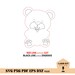 Personalized Teddy Bear With Heart SVG Laser Cut, Valentines Day Gift ...