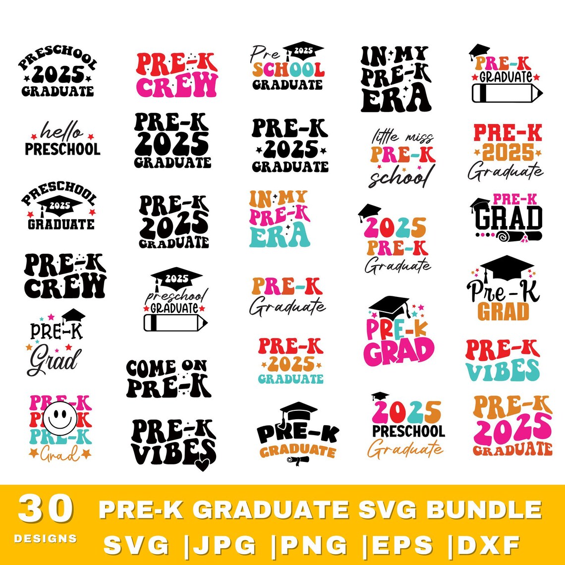 Preschool Graduate 2025 SVG Bundle, Pre-k Graduate Svg, Last Day of ...