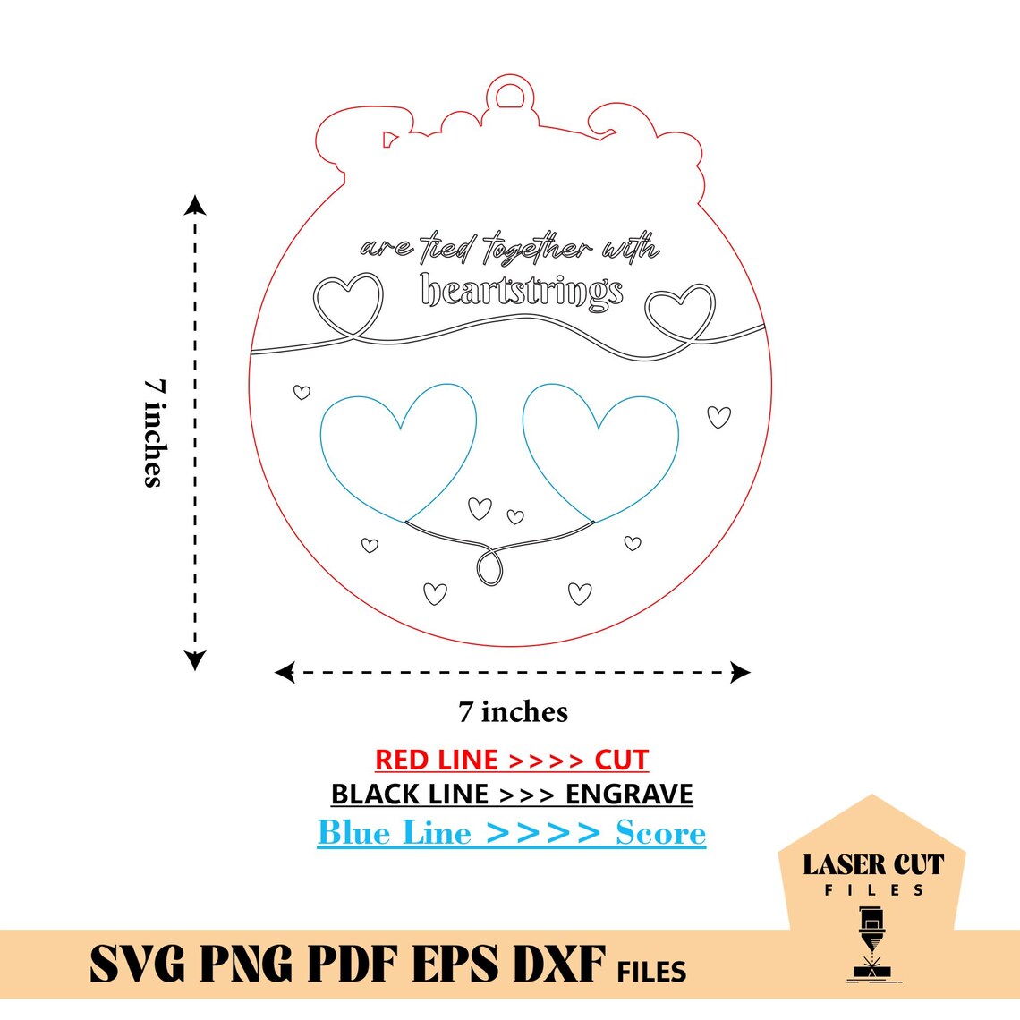 Personalized Friends Heartstrings Ornament SVG, Bestie Ornament SVG ...