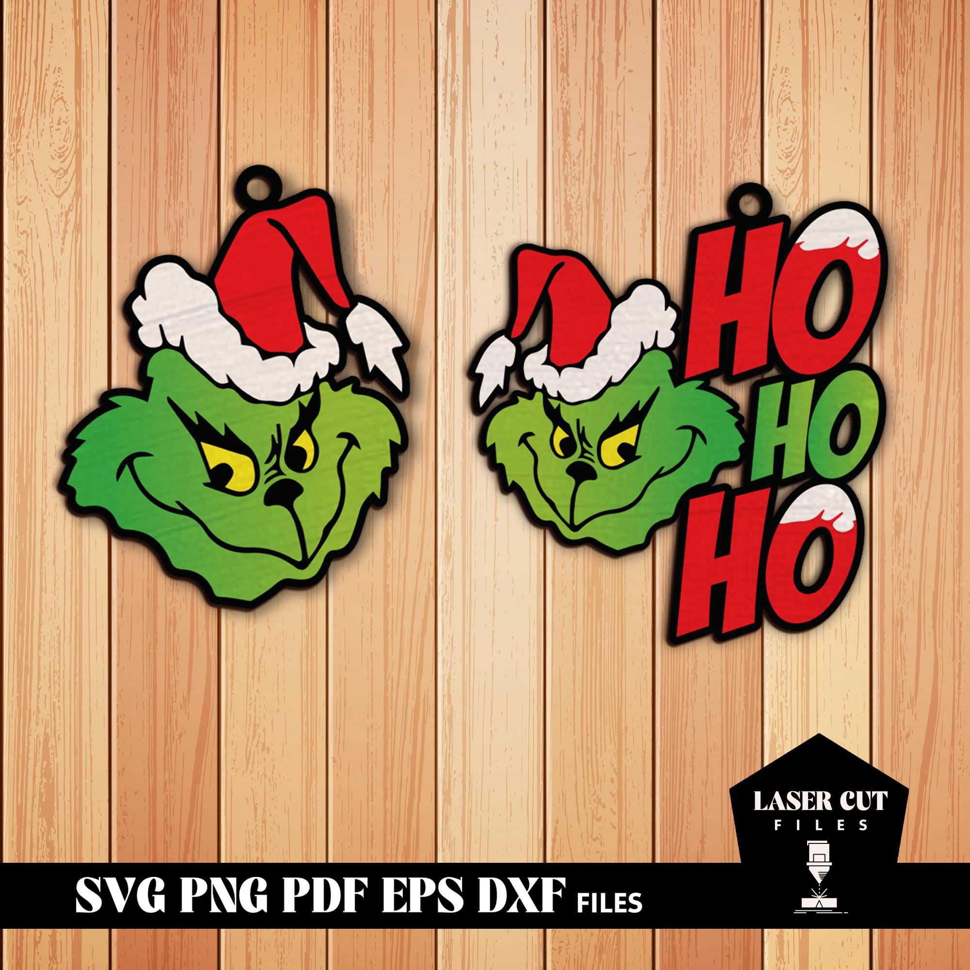 Grinch Face Ornament Laser Cut, Wood Christmas, Funny Merry Grinchmas ...