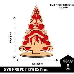 Nativity Christmas Tree Decor Laser Cut SVG, Nativity Stand SVG ...