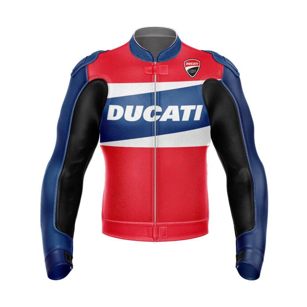 Red-black Men’s Ducati Racing Leather Jacket Motorbike Racing Jacket ...