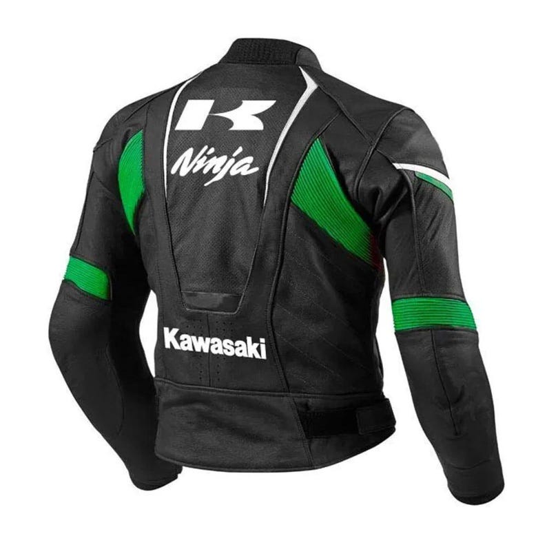 Kawasaki Ninja H2R Racing Motorcycle Cowhide Leather Biker Jacket Gift ...