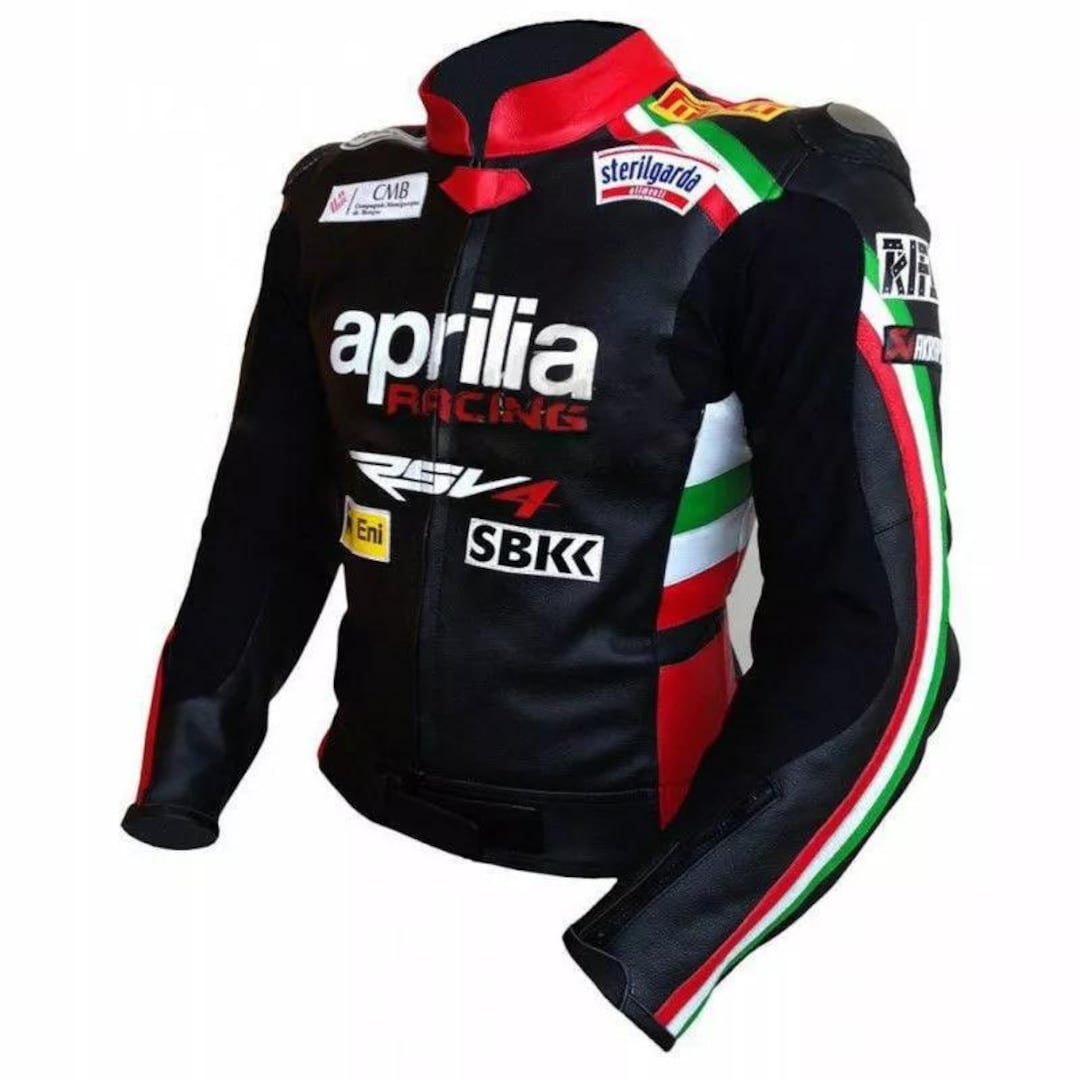 Aprilia Leather Motorcycle Racing Jacket: CE Armor, Custom Biker Suit ...