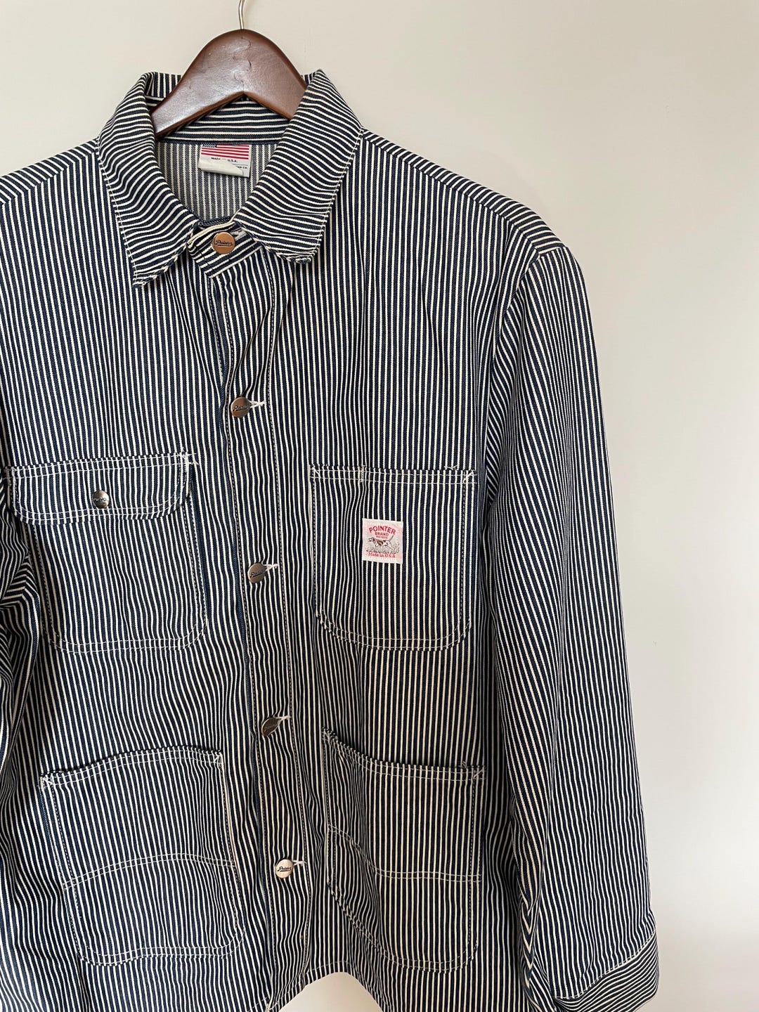 Vintage Pointer Brand Chore Barn Coat Railroad Stripe - Etsy