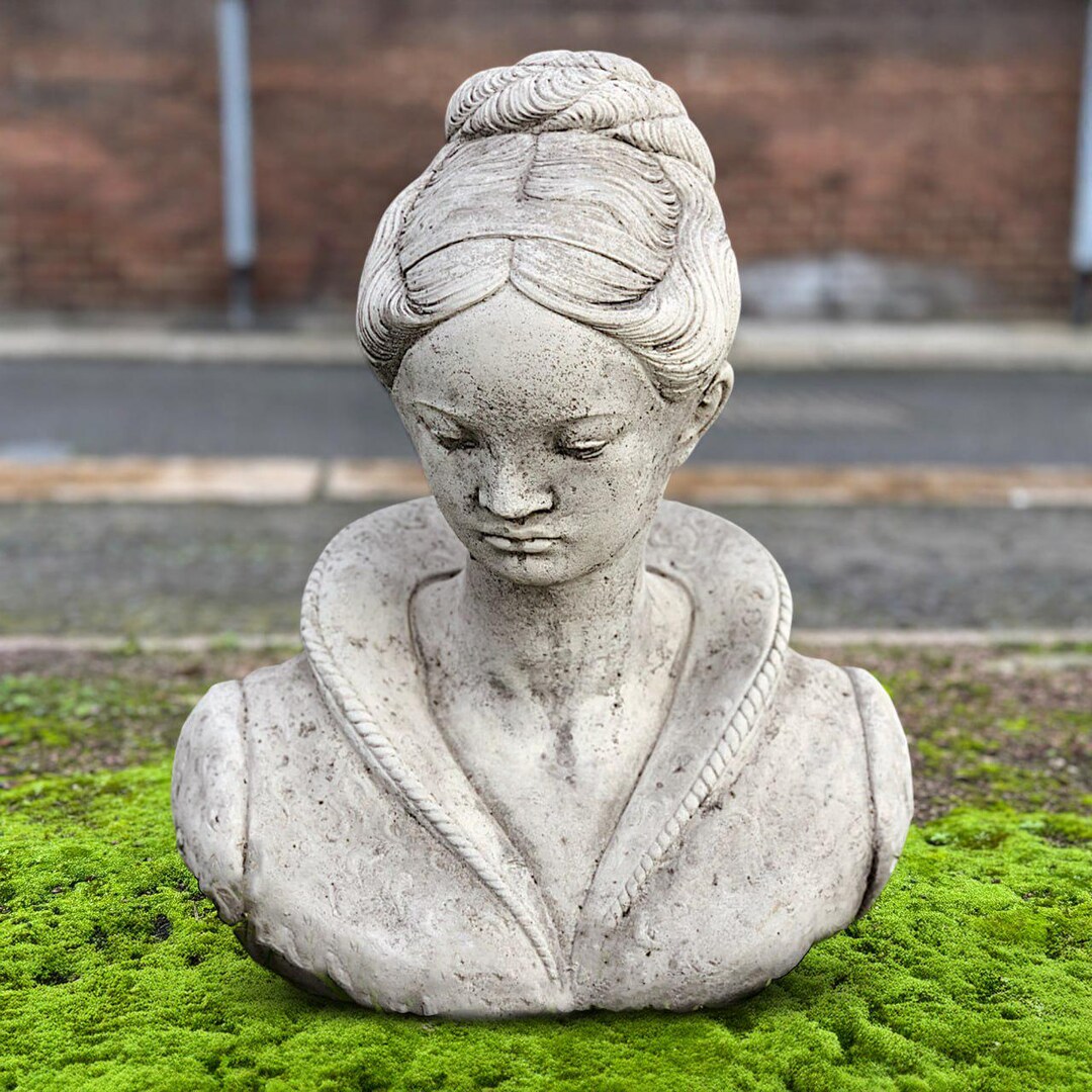 Amazing Woman Statue Concrete Girl Sculpture Cement Face Figurine ...