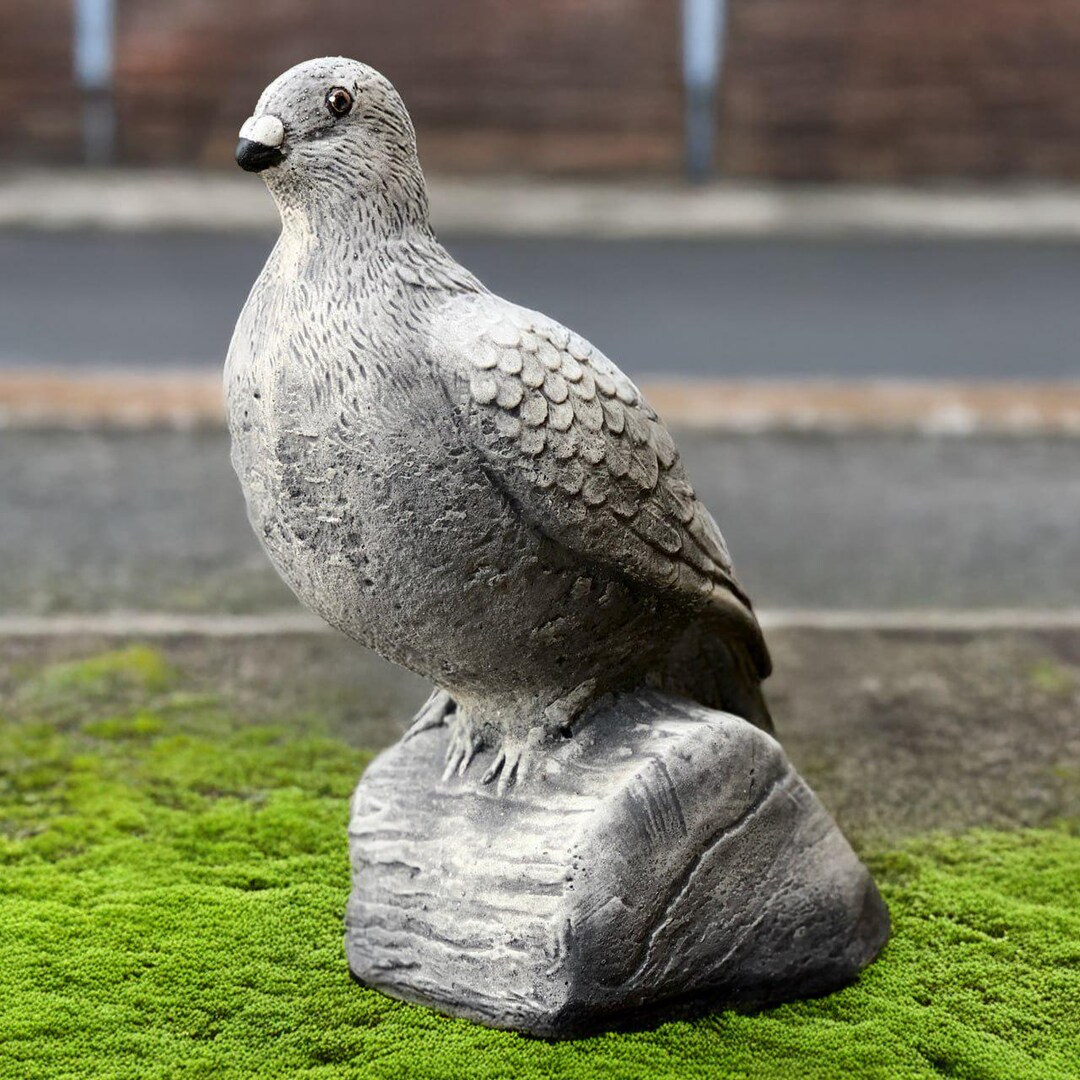 Stone Dove Statue Concrete Bird Sculpture Garden Songbird Figurine ...