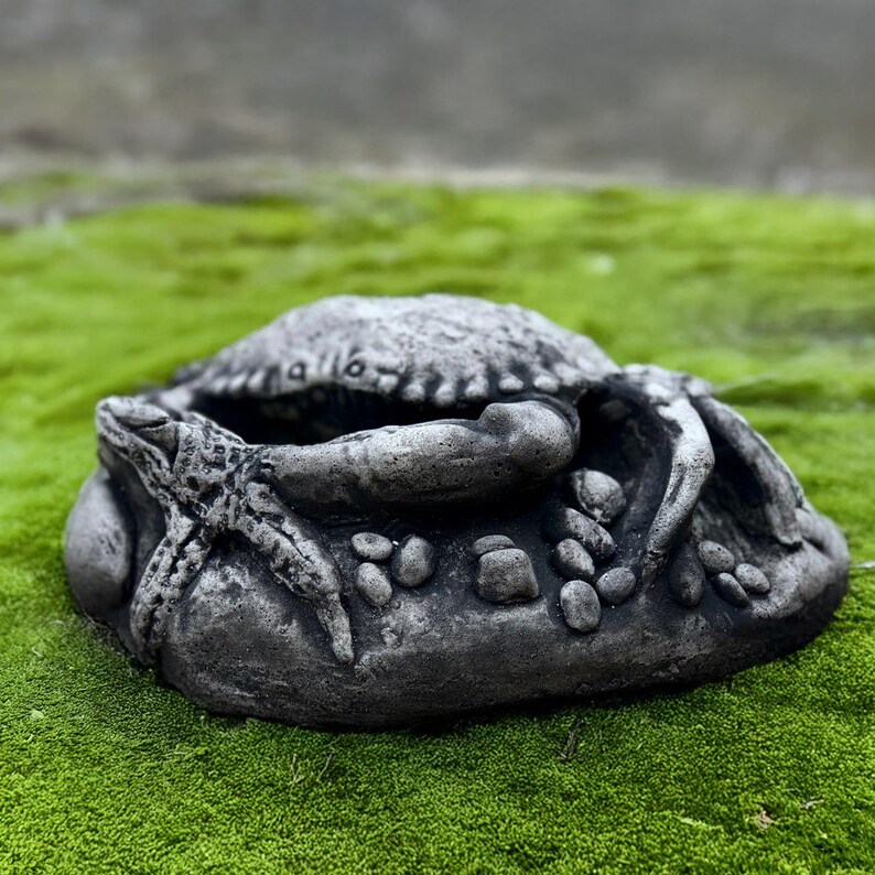 Stone Crab Statue Realistic Concrete Marine Decoration Handmade Coastal ...