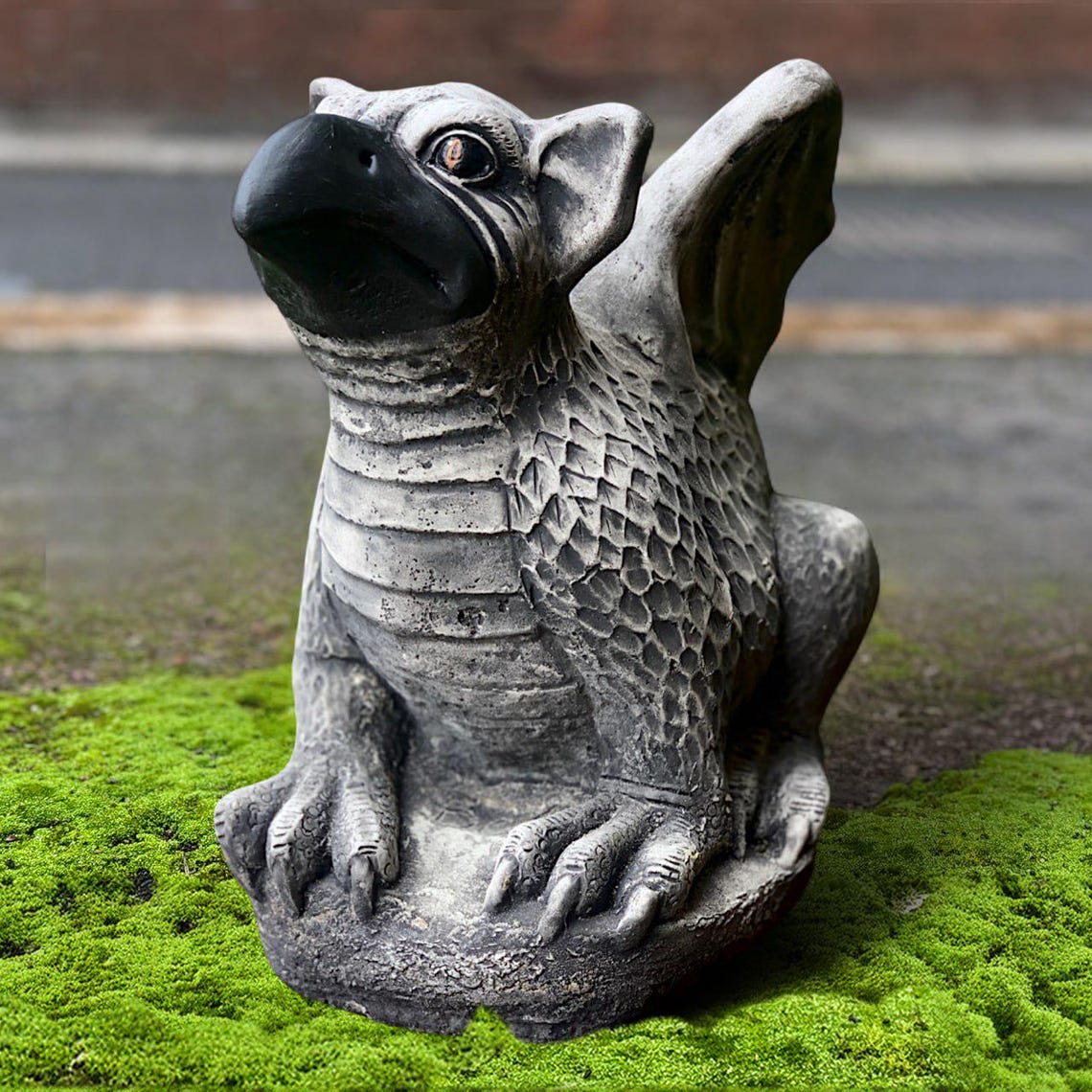 Outdoor Dragon Sculpture Concrete Baby Dragon Figurine Stone Dragon ...