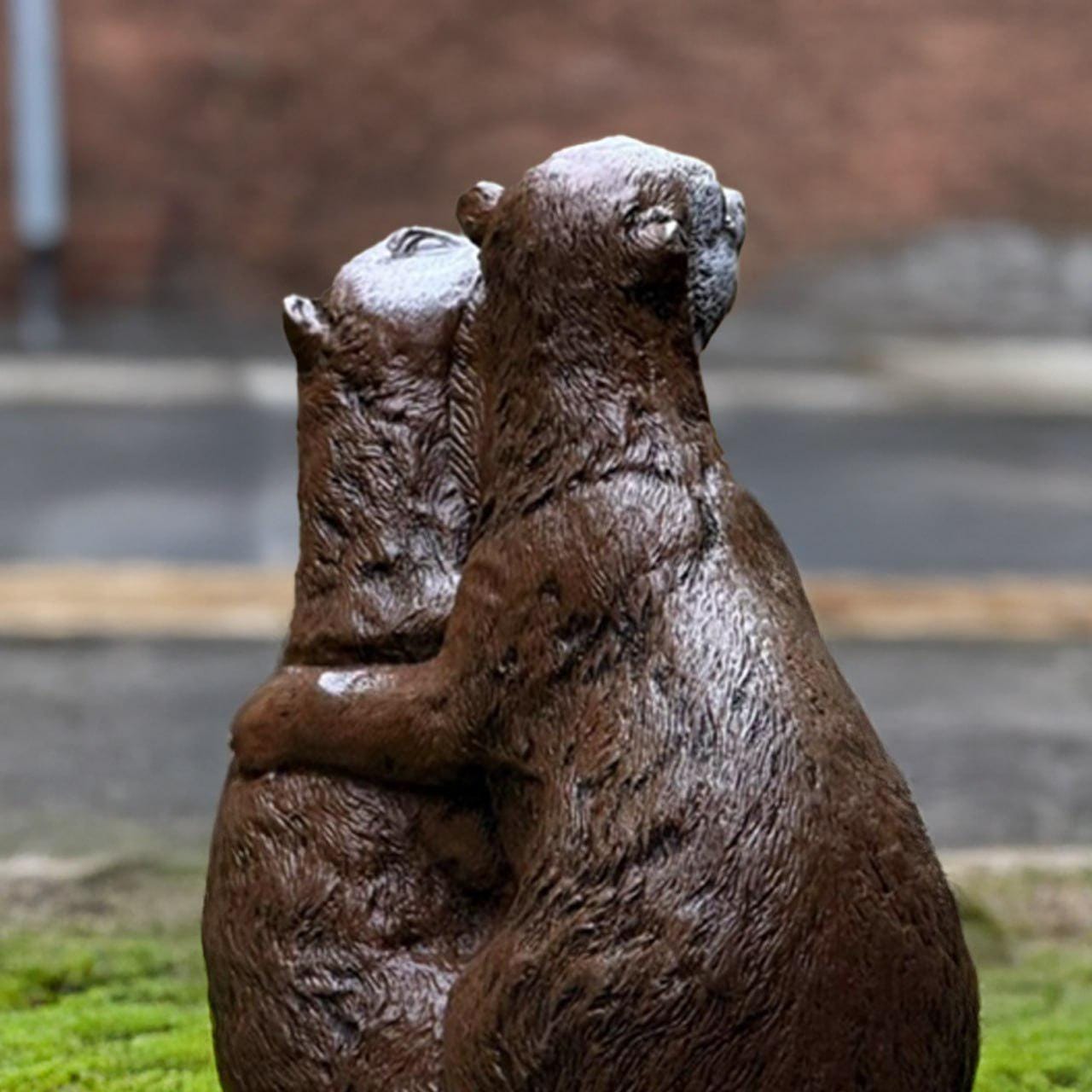 Pair Otter Figurine Concrete Otters Sculpture Stone Animal Statue ...