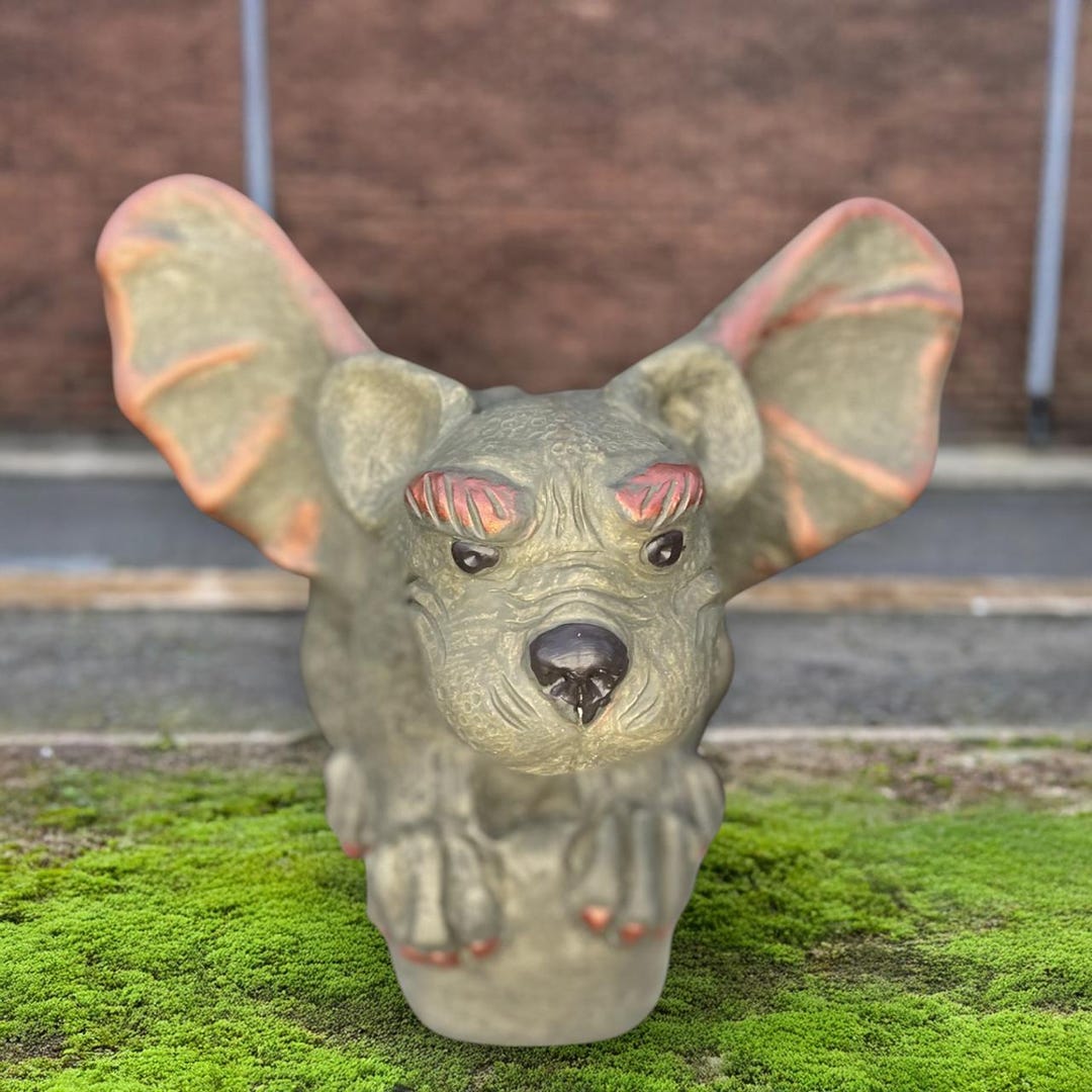 Concrete Gargoyle Statue Stone Gothic Creature Ornament Cement Guardian ...