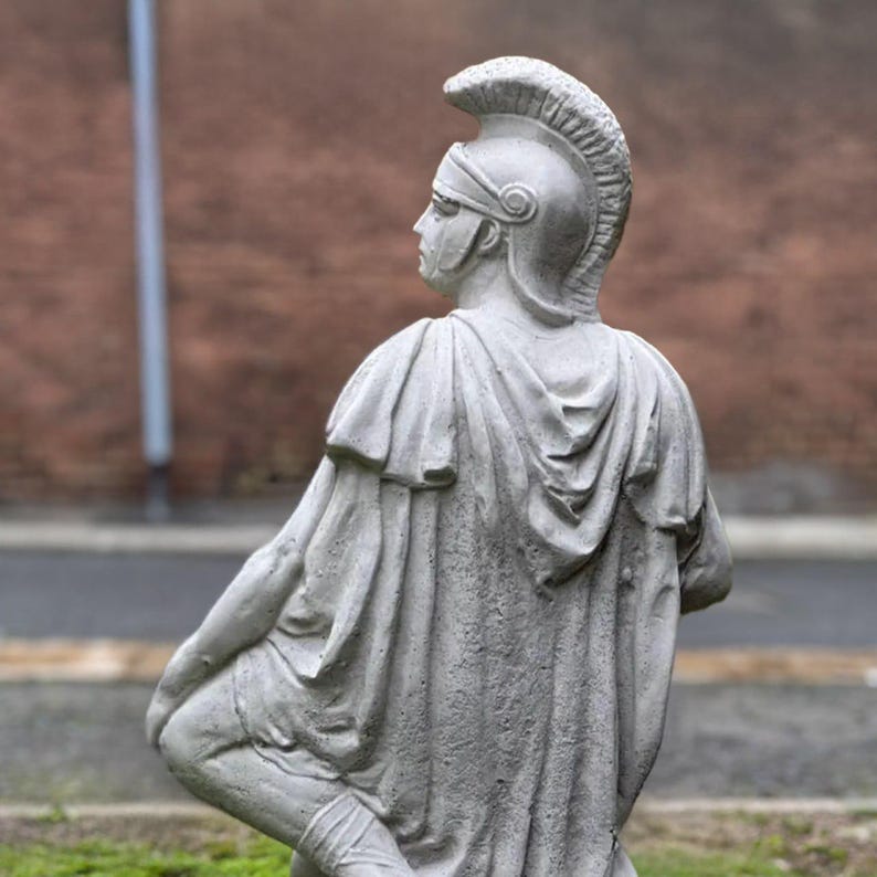 Medieval Knight Statue Concrete Warrior Figurine Stone Memorial Soldier ...