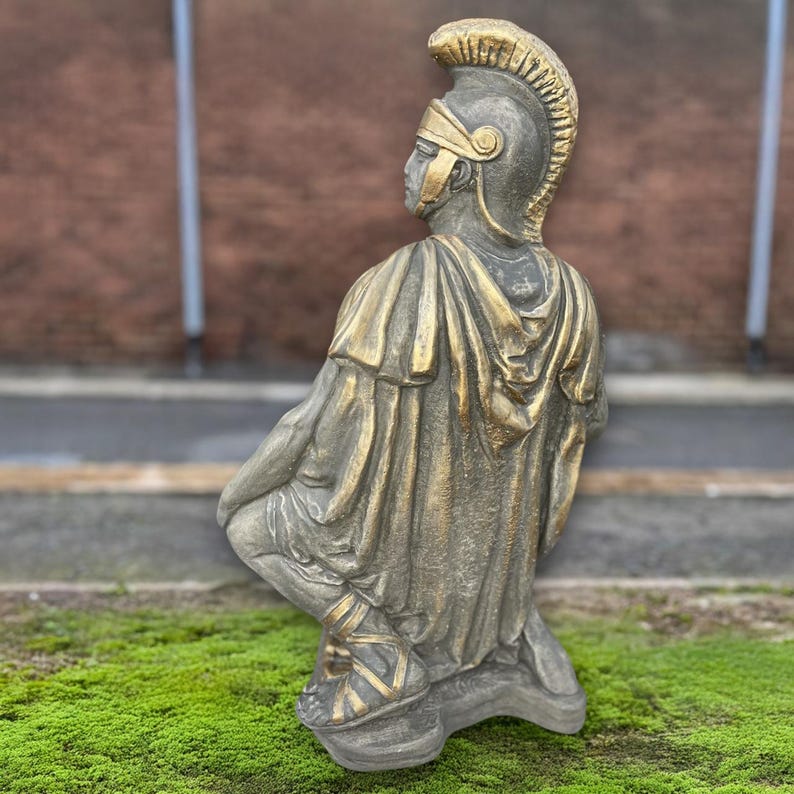 Stone Knight Statue Medieval Soldier Figurine Cement Warrior Sculpture ...