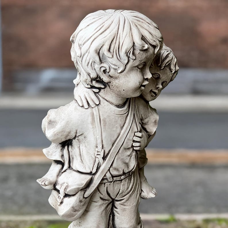 Unique Girl and Boy Sculpture Concrete Children Statue Stone Kids ...