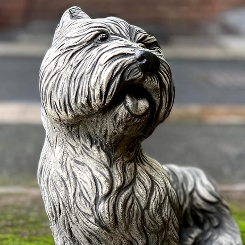 Concrete Yorkie Dog Sculpture Outdoor Westie Dog Figurine Stone Terrier ...