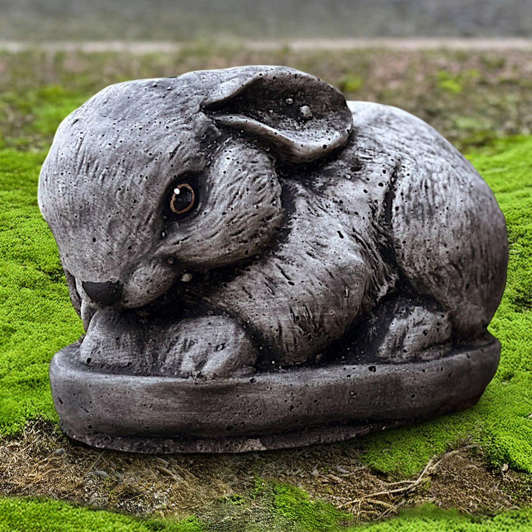 Stone Bunny Sculpture Cement Rabbit Statue Outdoor Animal Decoration ...