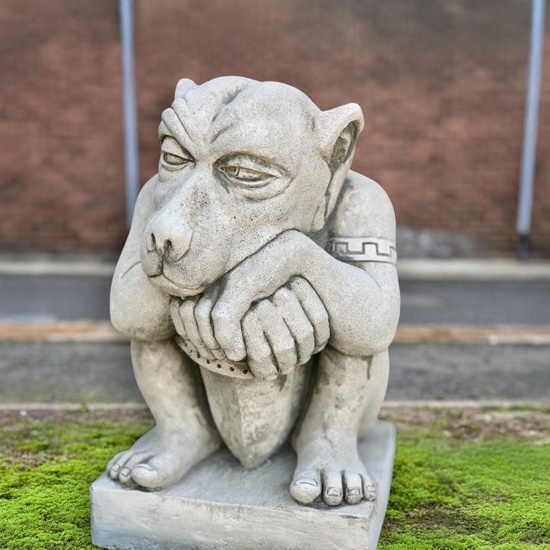 Large Gargoyle Statue Concrete Gothic Gremlin Figure Stone Guardian ...