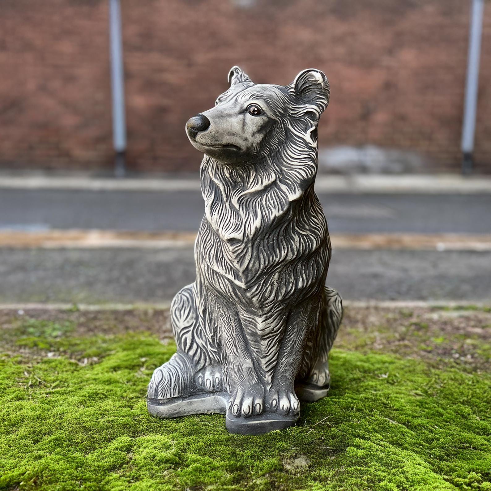 Concrete Collie Dog Statue Realistic Scottish Collie Sculpture Outdoor ...
