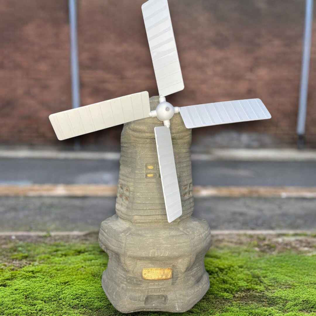 Large Concrete Windmill Statue Garden Stone Mill Yard Ornament ...