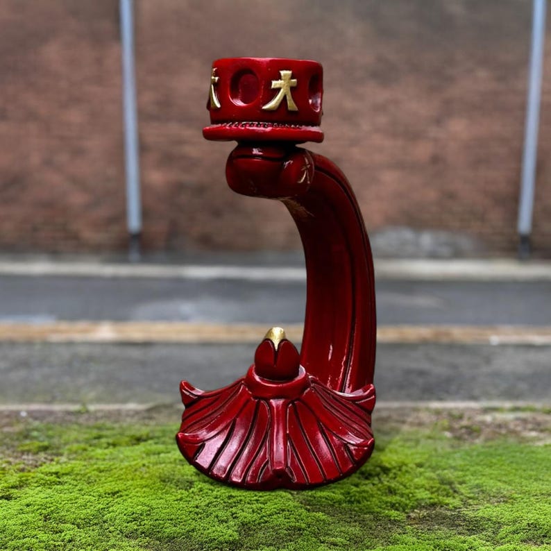 Red Curved Pagoda Statue Japanese Concrete Lantern Sculpture Oriental ...