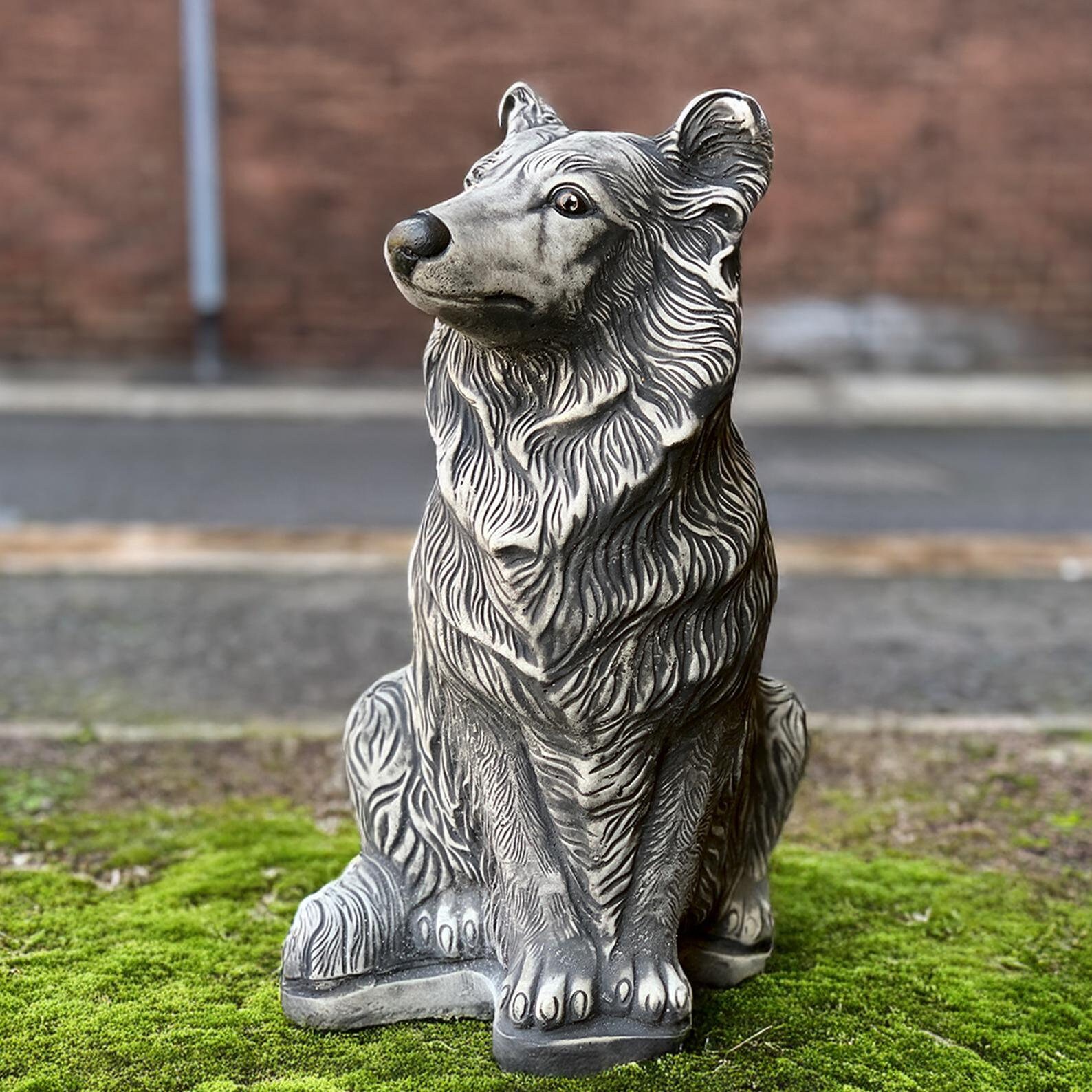 Concrete Collie Dog Statue Realistic Scottish Collie Sculpture Outdoor ...