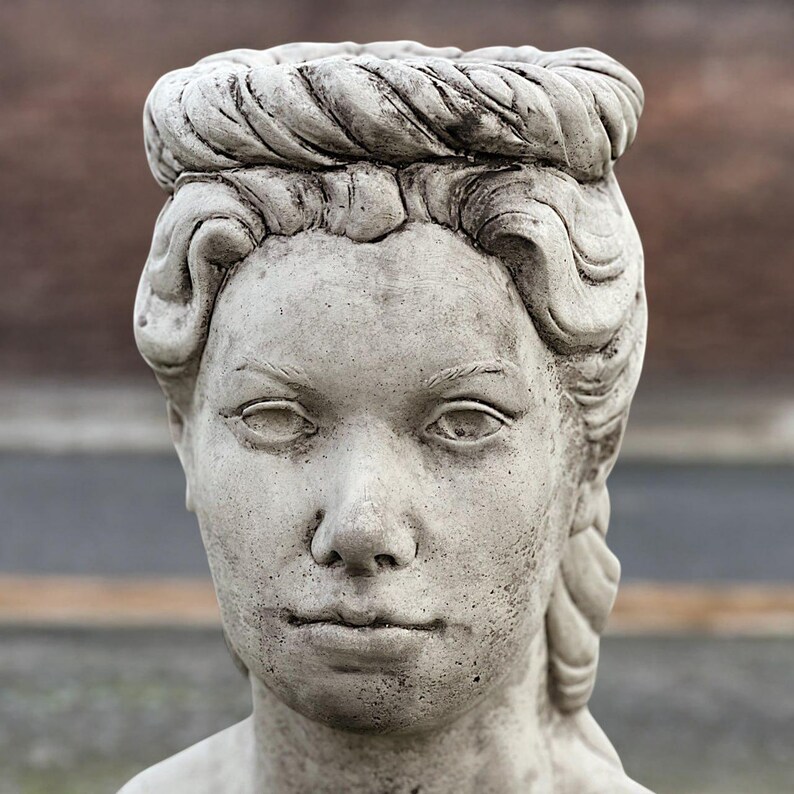Concrete Woman Face Statue Outdoor Head Sculpture Stone Face Figurine ...