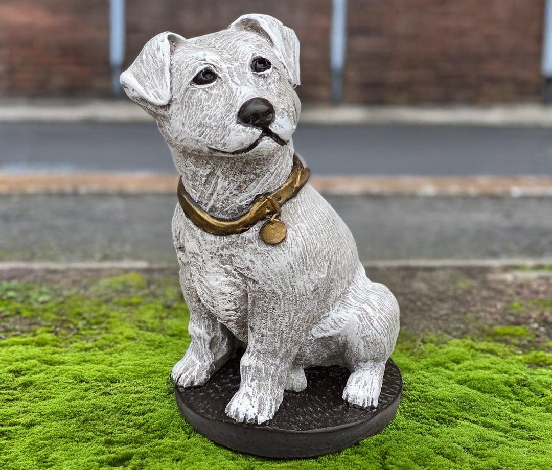 Concrete Jack Russell Terrier Statue Stone Energetic Dog Figurine ...