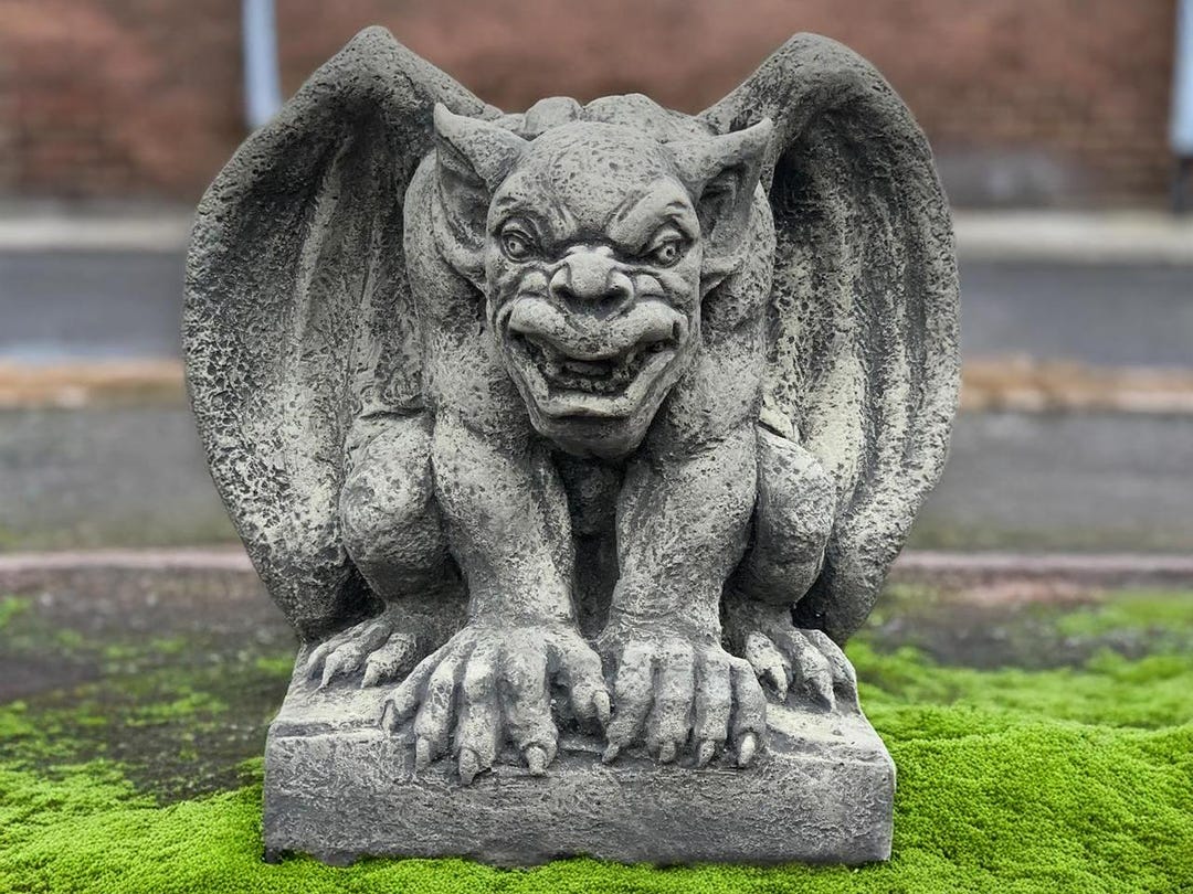 Handmade Gargoyle Statue Stone Home Guardion Gargoyle Figurine Cement ...