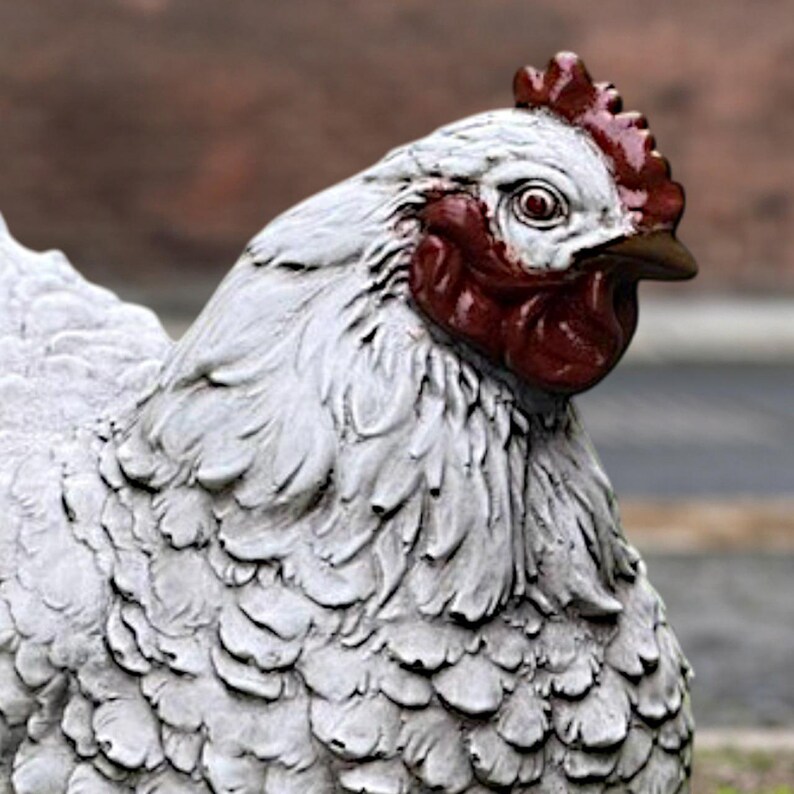 Outdoor Chicken Figurine Stone Famyard Decoration Cement Bird Statue ...