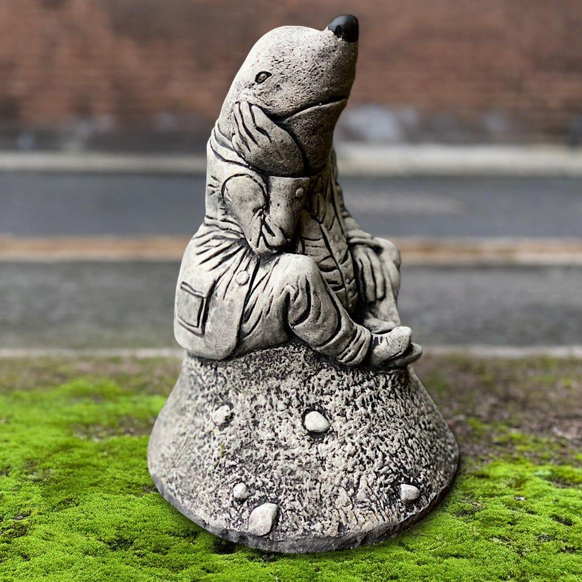 Elegant Sitting Mole Decor Concrete Garden Animal Statue Stone Mole ...