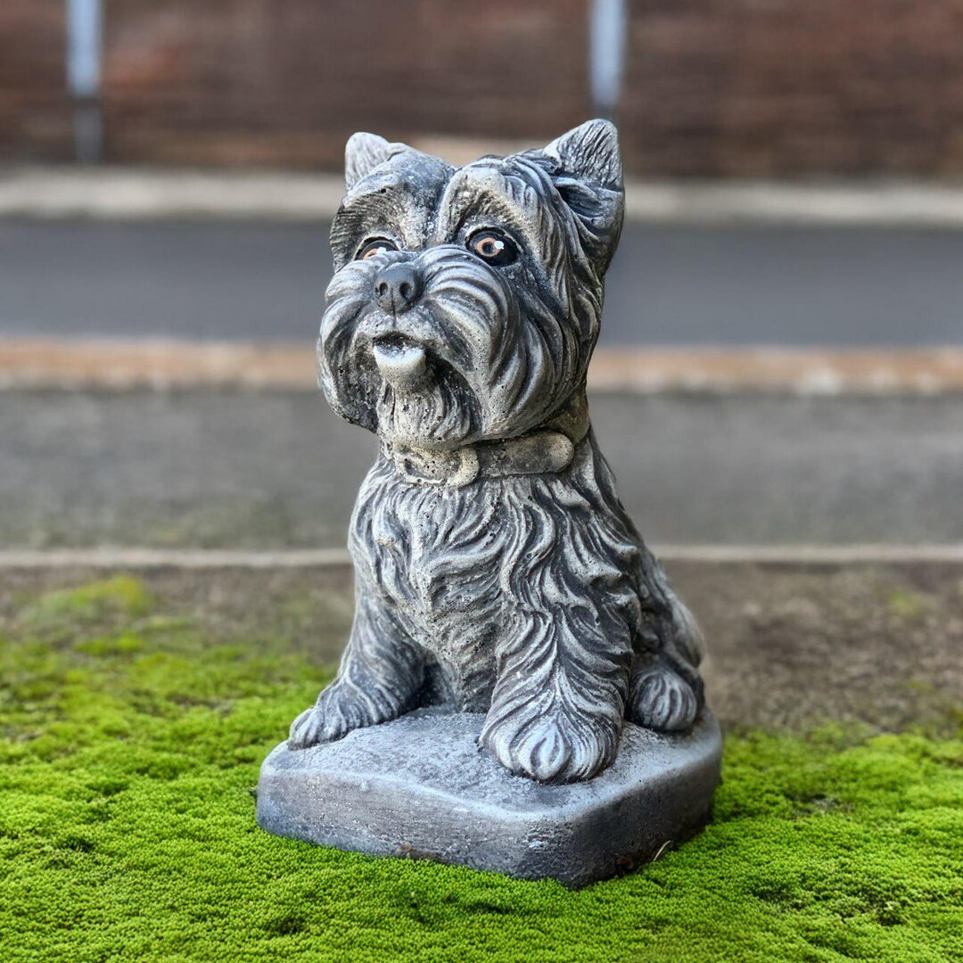 Stone Westie Dog Sculpture Concrete Dog Figurine Outdoor Terrier Yorkie ...