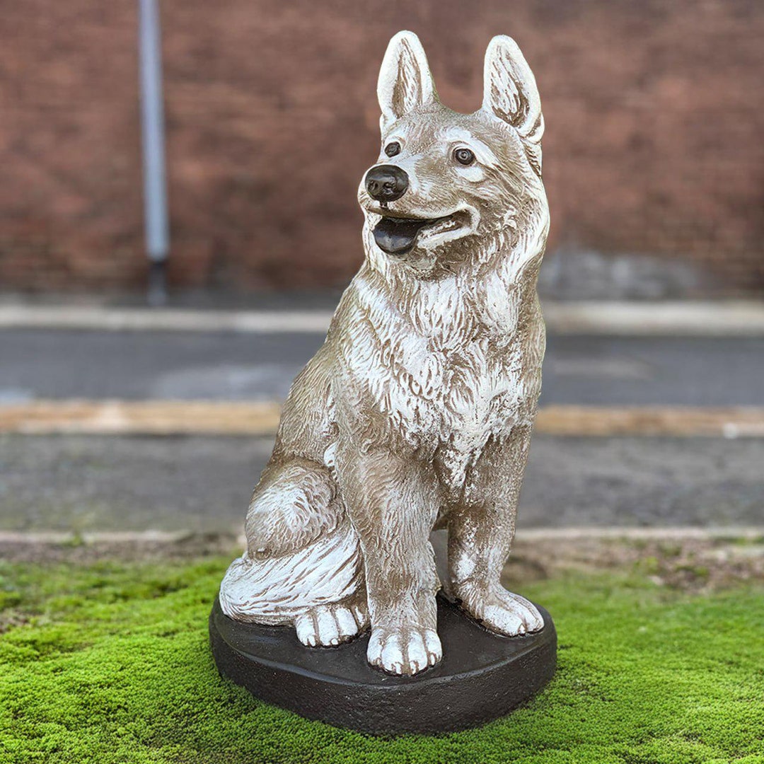 Large German Shepherd Statue Stone Dog Figurine Concrete Shepherd Dog ...