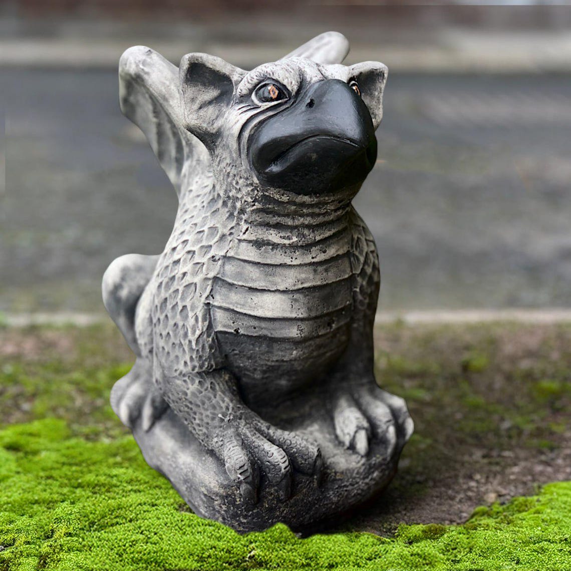 Outdoor Dragon Sculpture Concrete Baby Dragon Figurine Stone Dragon ...