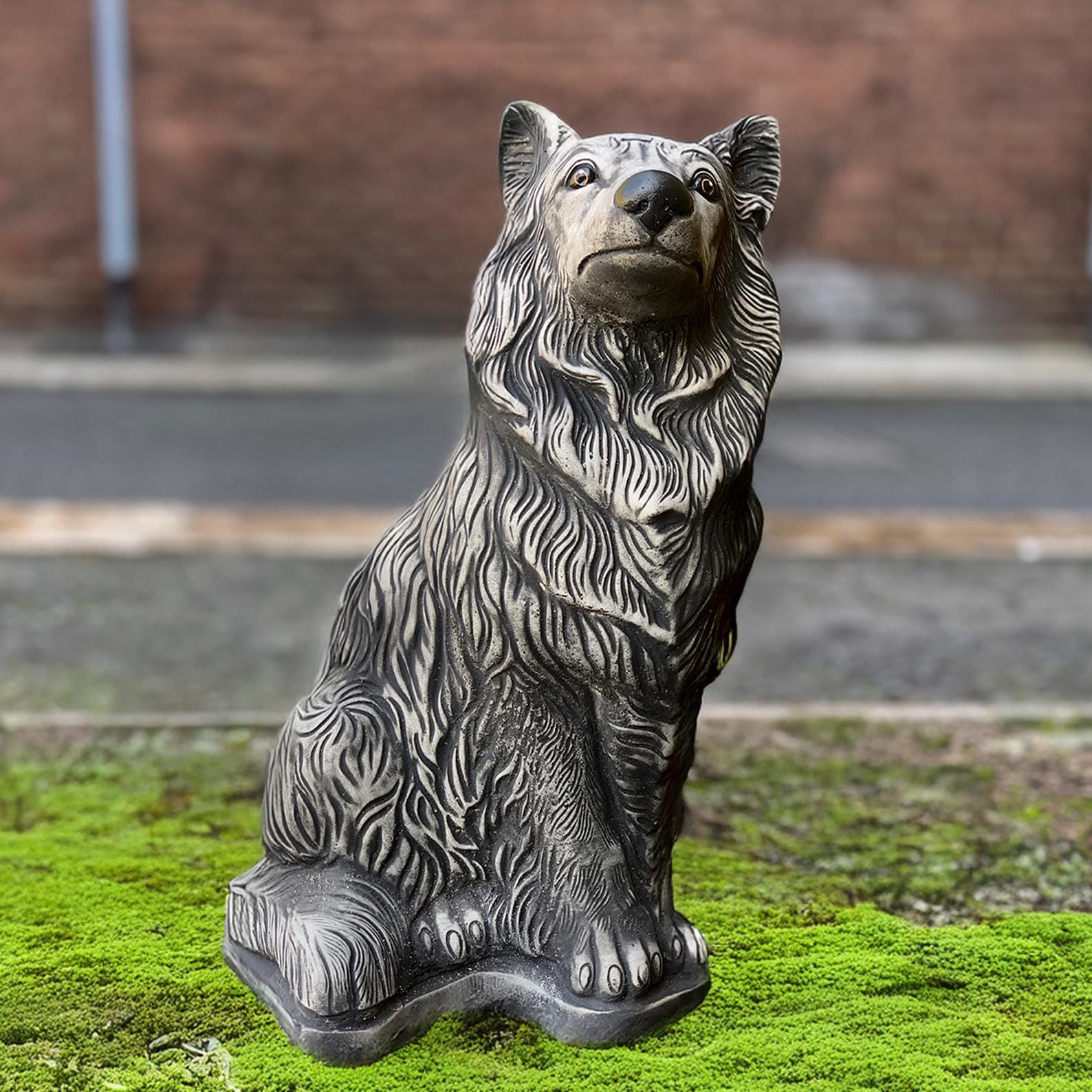 Concrete Collie Dog Statue Realistic Scottish Collie Sculpture Outdoor ...