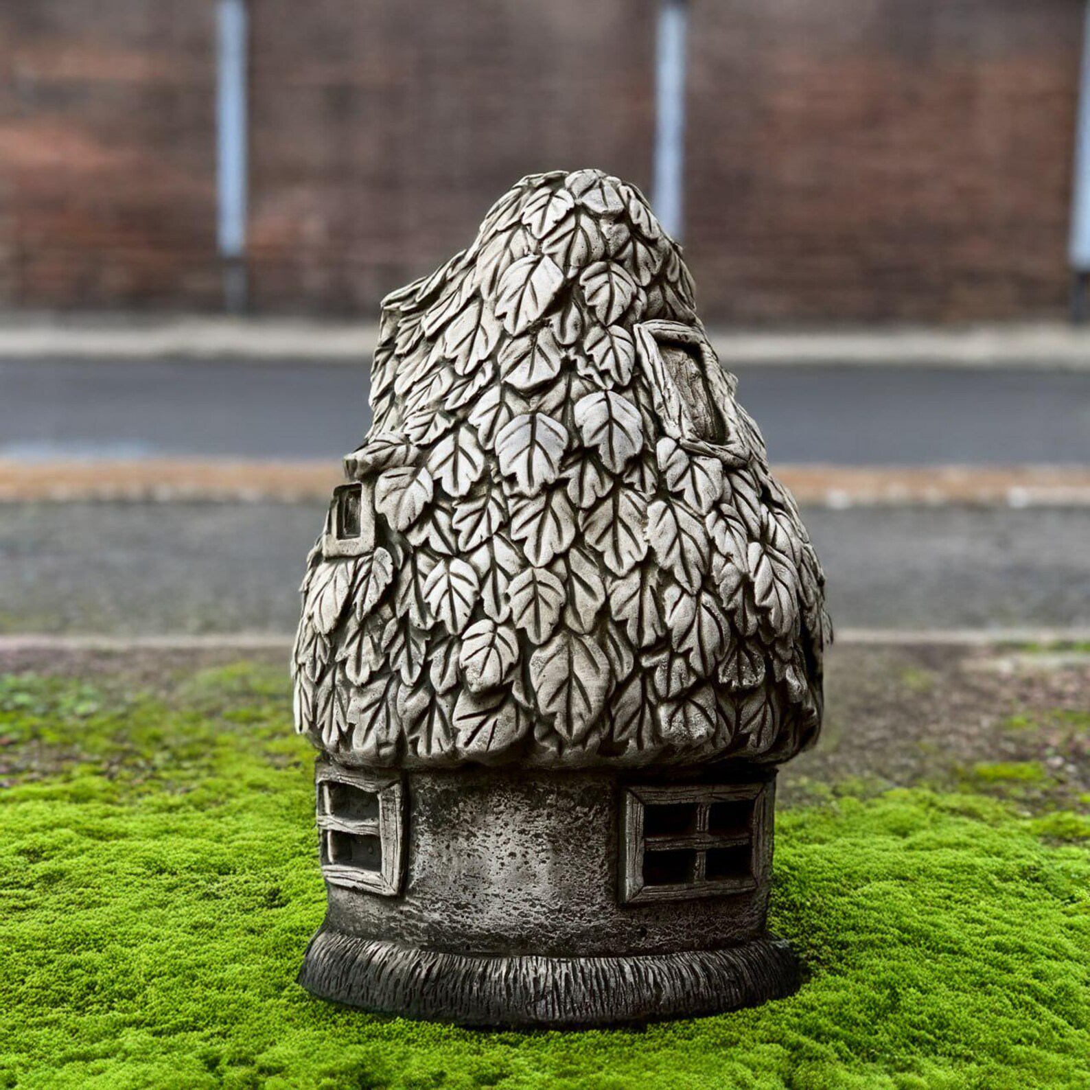 Concrete House Figurine Outdoor Home Statue Stone Mushroom Sculpture ...