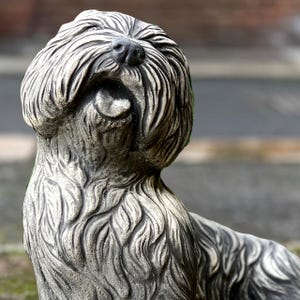 Concrete Yorkie Dog Sculpture Outdoor Westie Dog Figurine Stone Terrier ...