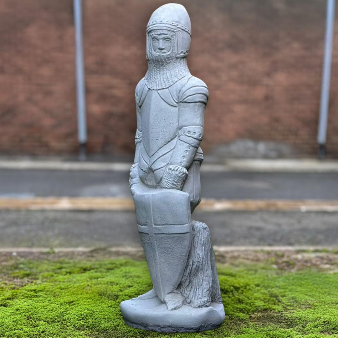 Large Medieval Knight Sculpture Concrete Warrior Statue Cement Soldier ...